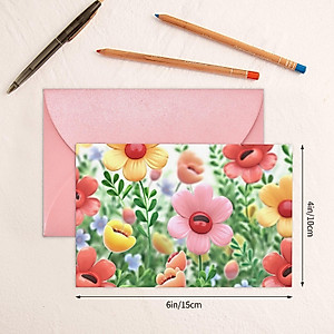 RLDOBOFE Birthday Cards With Envelopes Happy Flower Wedding Cards Sympathy Cards Thinking Of You Cards Note Thank You Cards Blank Inside All Occasions Greeting Cards