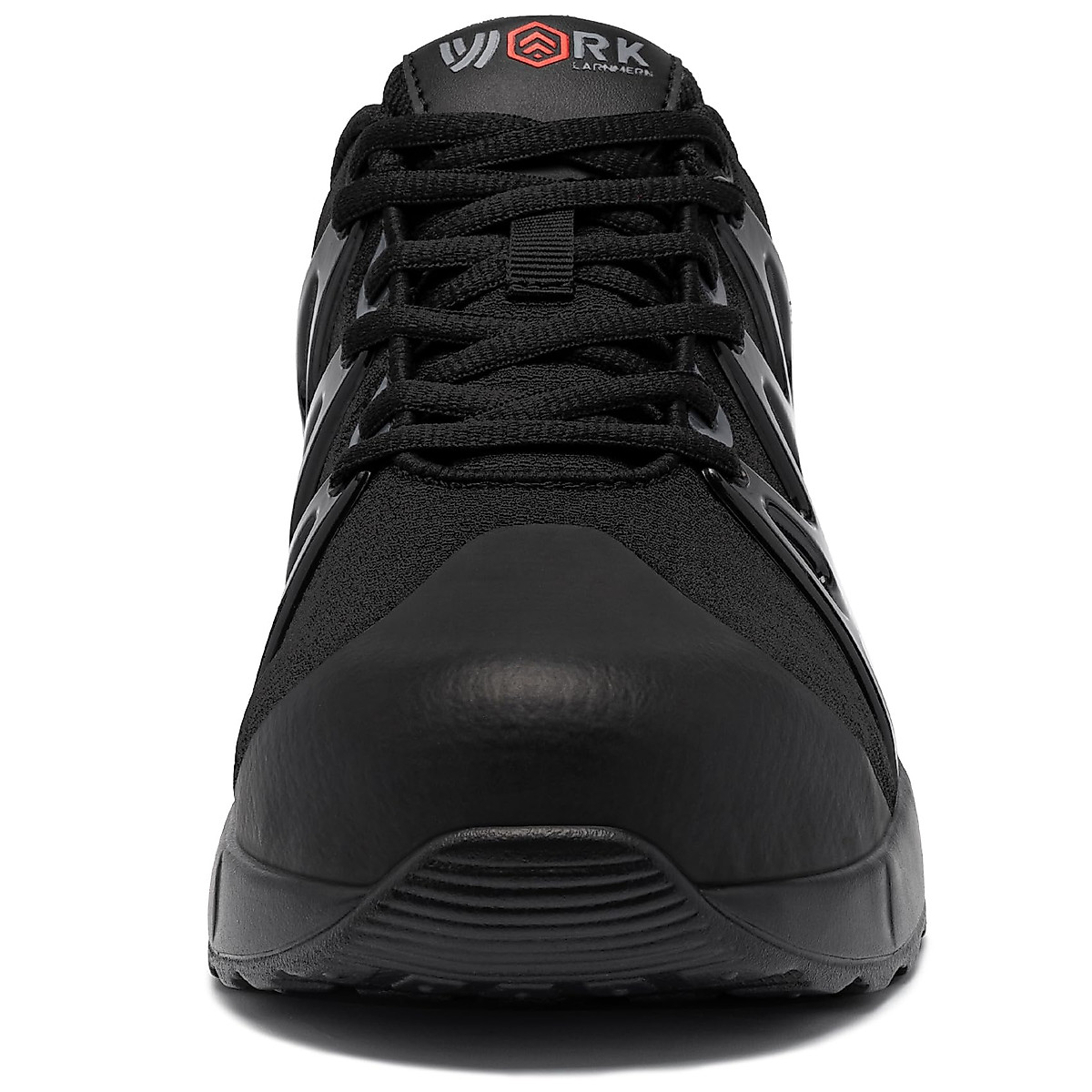 LARNMERN Steel Toe Shoes for Men Lightweight Safety Shoes Work Air Cushion Construction Zapatos Punta de Acero para Hombres (10, Dark Black)