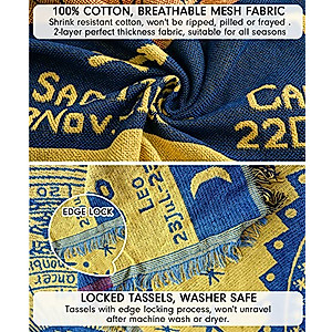 MayNest Boho Woven Throw Blanket Reversible Cotton Bohemian Tapestry Hippie Room Decor Witchy Astrology Zodiac Celestial Constellation Carpet Bed Chair Couch Sofa Cover Double Sided (Yellow, 51x71)