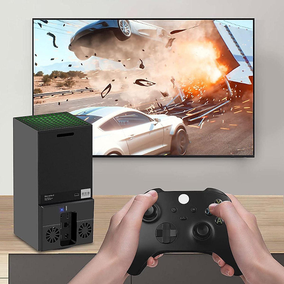 Linkstyle Cooling Fan for Xbox Series X, USB Powered Vertical Cooling Stand Cooling System with Dual Fans and 1 USB Port