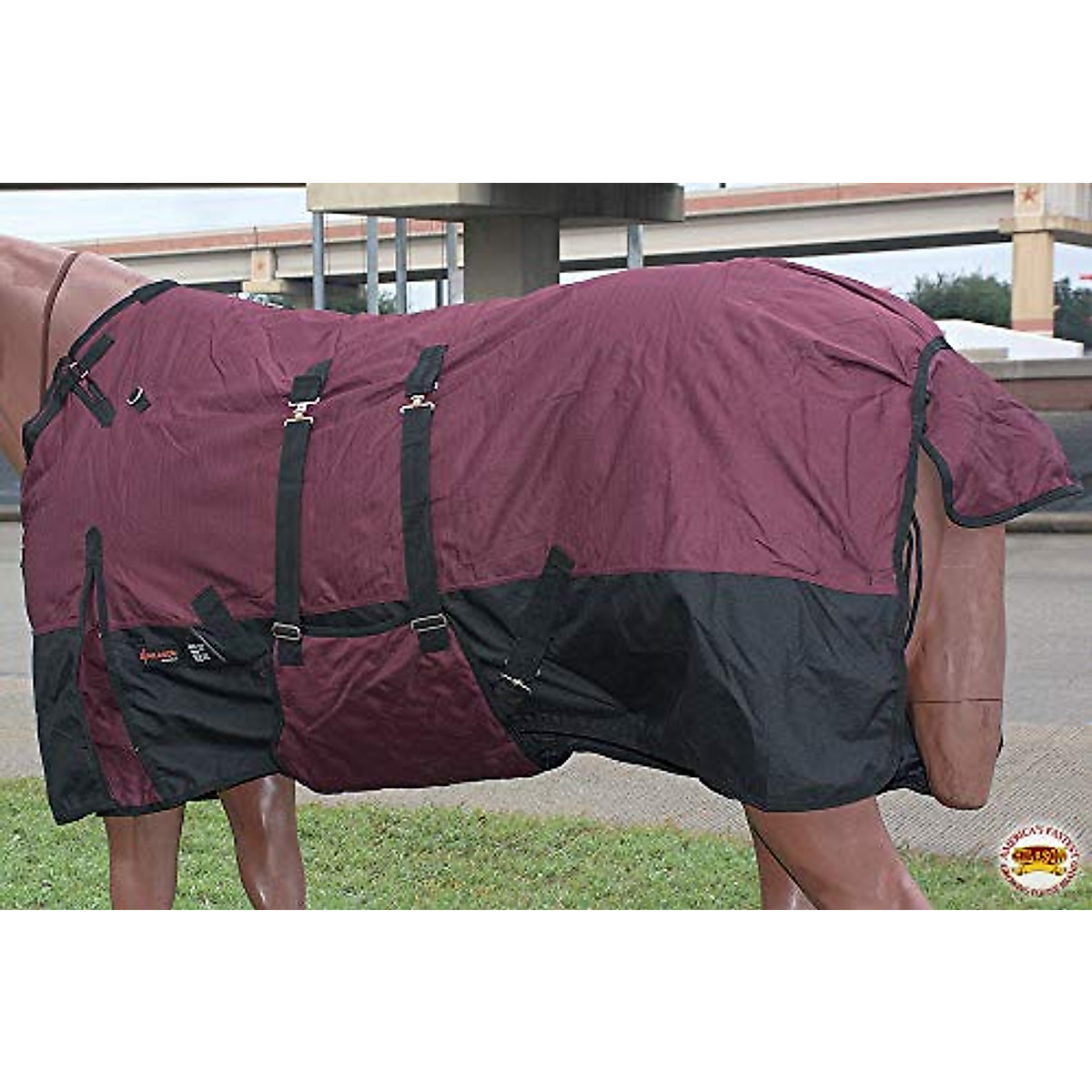 HILASON 1200D Turnout Light Winter Waterproof Horse Sheet Wine| Horse Blanket - 84 Inches | Horse Blankets for Winter Waterproof | Horse Turnout Blanket | Horse Turnout