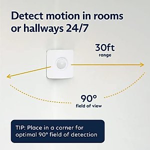 SimpliSafe Motion Sensor - 45ft. Range - Infrared Heat Signature Technology - Compatible with The Home Security System - Latest Gen