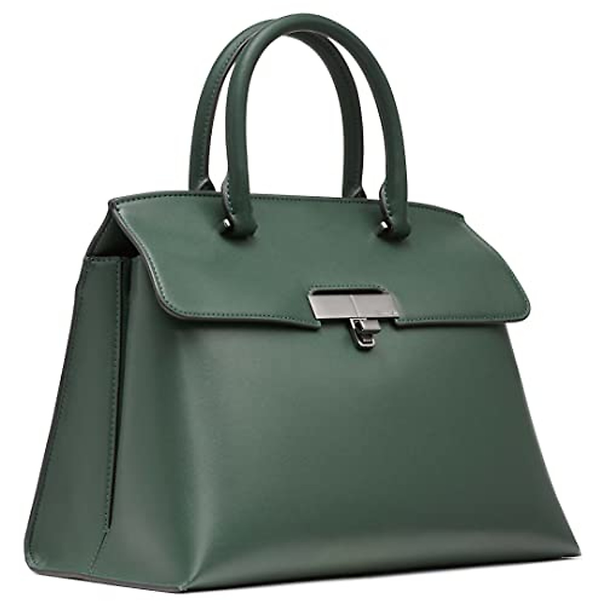 Calvin Klein Becky Turn Lock Satchel, Deep Forest,One Size