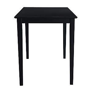 International Concepts Solid Wood Dining Table with Shaker Legs, 48 by 30 by 36-Inch, Black