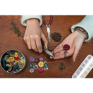 anezus Jump Rings for Jewelry Making Supplies with Jump Ring Pliers (1200Pcs Dull Silver and Bright Silver)