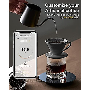 HOTO Smart Food Scale, Kitchen Scale, Food Scales Digital Weight Grams and Oz, Coffee Scale, Kitchen Scale with 0.1g High Precise Sensor, Measures in 4 Units (g/ml/oz/lb: oz)