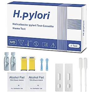 H Pylori Test Kit at Home - Helicobacter Pylori (Self-Test) Home Test Kit - Fast and Accurate, Results in 10-15 Minutes, No Lab Visit Required, 2 Tests