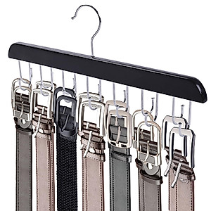 BigOtters Belt Hangers for Closet, Belt Rack Belt Organizer 14 Hooks Belt Holder for Storage Max 42 Belts 360° Rotating for Bra Tie Tank Top