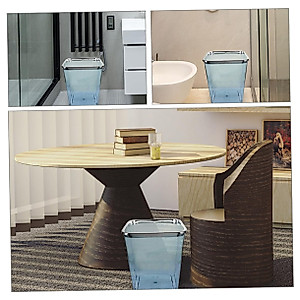 HONMEET Transparent Trash Can Garbage Can Clear Square Trash Can Waste Paper Basket Waste Basket Trash Bucket Bathroom Wastebasket Large Capacity Trash Bin Container Box Household Office