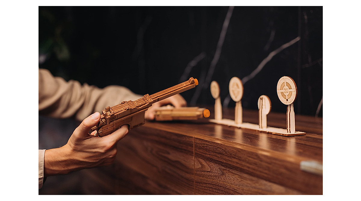 Wood Trick Wooden Toy Guns Set - Fun 3D Puzzle for Kids & Adults