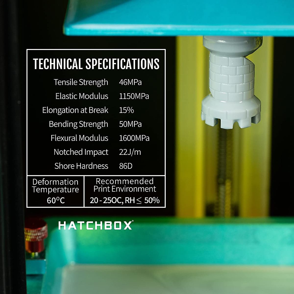 HATCHBOX 3D Printer Resin, High Precision Non-Brittle 405 nm UV Curing Photopolymer for LCD DLP Printing, 500ml Bottle – Transparent Blue