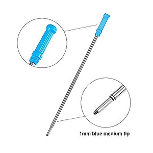 12 Pieces Ballpoint Pen Refills Replaceable Compatible with Cross Ballpoint 1.0 mm 4.5 Inch Smooth Writing Quick Drying Refill with Black Velvet Bag, Black and Blue