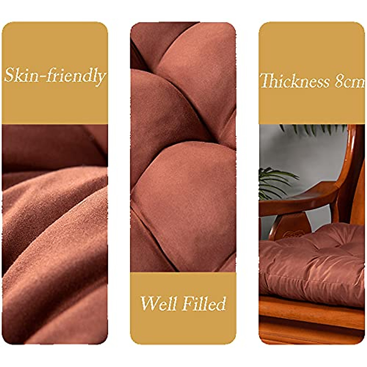 Hruile 2 or 3 Seater Thick Bench Cushion Pad Rectangle Garden Chair Pad Mat Seat Pad Cushion Outdoor Indoor Bench Pillow Dining Patio Chaise Swing Seat Cushion,48x120cm,Pink