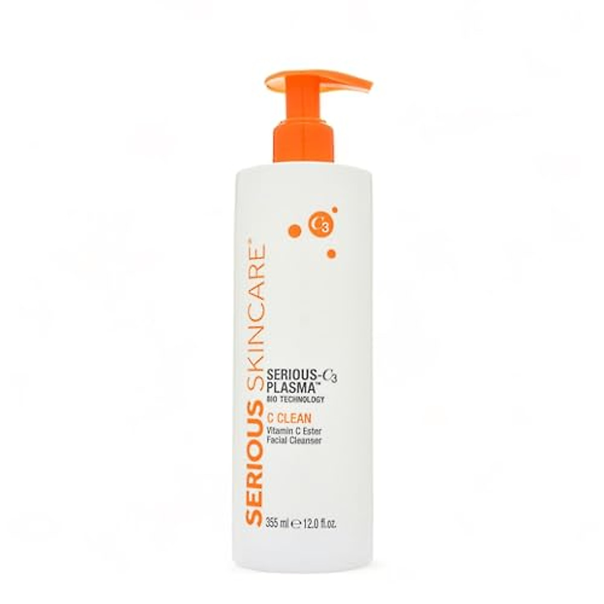 Serious Skincare - Hydrating C3 Vitamin C Facial Cleanser - Gentle Face Wash with Hydrolyzed Collagen - Botanical Extracts - For Dry and Mature Skin - 12 oz.