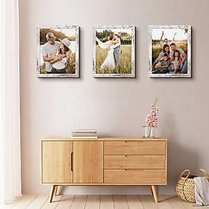 Golden State Art, 16x20 Picture Frame - Wide Molding - Wood Grain Rustic Style - Back Hangers for Wall Display - Great for Baby Pictures, Weddings, Portraits (White, 2 Pack)