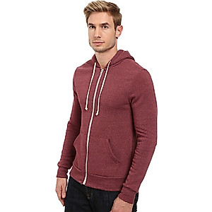 Alternative mens Rocky Eco-fleece Zip Hoodie Sweatshirt, Eco True Currant, Medium US
