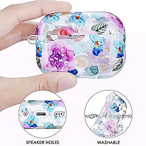 CAGOS for Airpods Pro 2 Case 2022, Clear Cute Floral Airpods Pro 2nd Generation Case Cover with Anti-Lost Lanyard Strap and Keychain for Women Girls Teens, Roses