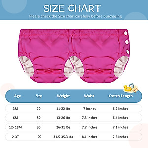 Durio Reusable Diapers Baby Washable Baby Swim Diapers Infant Swim Diaper Waterproof Baby Beach Essentials White Rose 3-6 Month