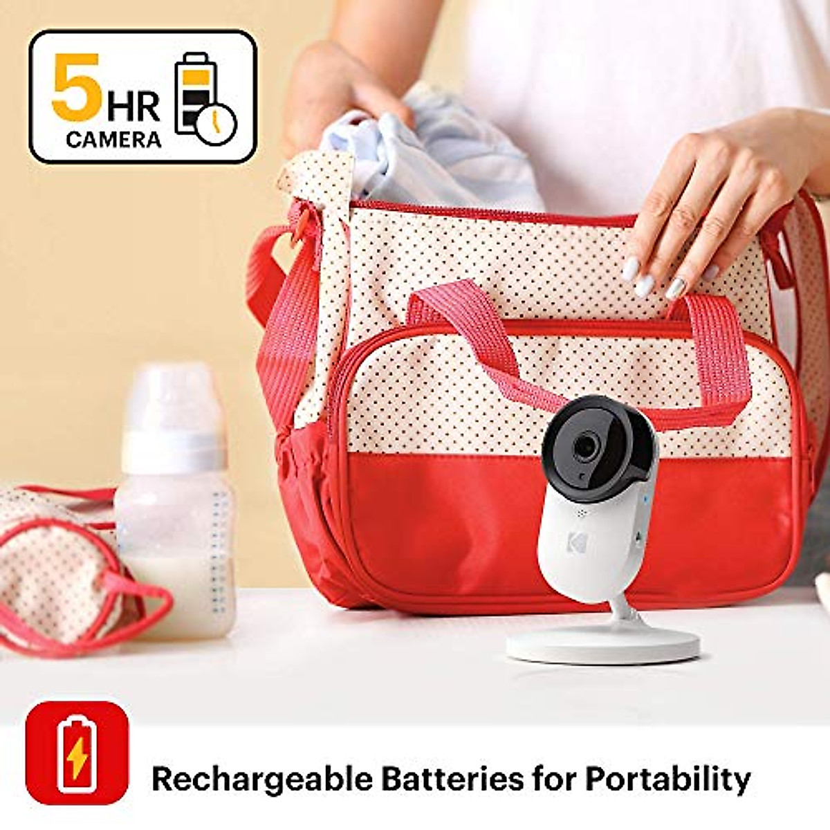 Kodak Cherish C120 Video Baby Monitor, with App and Two Way Talk, Comfort Your Baby, Elderly, Pets and Family from Anywhere, Whether You’re Home or Away (Renewed)