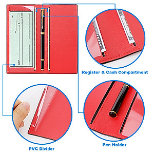 CASMONAL Premium Leather Checkbook Cover for Men and Women Checkbook Holder Wallet RFID Blocking