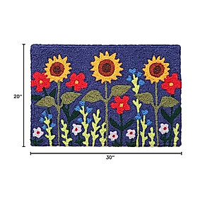 Jellybean Wild Sunflower Garden Accent Washable Rug 20" x 30" Doormat