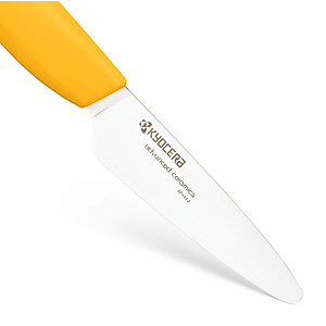 Kyocera Advanced Ceramic Revolution Series 3-inch Paring Knife, Yellow Handle, White Blade