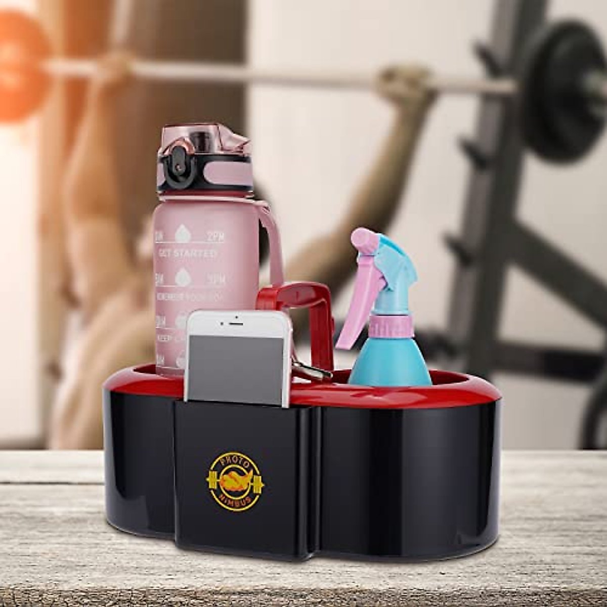 ProtoNiMBUS The Original Multipurpose Bottle Caddy for Gym – Caddy Organizer for Phone, Keys, Water Bottle, Sprayer, Towel – Heavy-Duty Caddy Organizer with Handle – 12 x 6 x 4.5-inch
