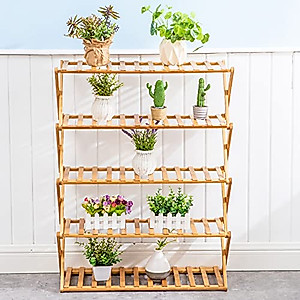 Five-Layer Shoe Rack Foldable Bamboo Shoe Rack No Installation Multifunctional Freestanding Shoe Rack Storage Rack For Doorway, Hallway, Closet, Living room, Bedroom Storage Organizer