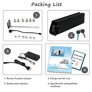 Co-well (US Warehouse E-Bike Battery 36V 48V 10AH 13AH 15AH 18AH Lithium Ion Battery with Charger for 250W/350W/500W/700W/1000W Electric Bike Bicycles Folding Bike Mountain Bike Motor (48V13AH)