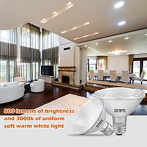 WYXBJFC Par30 75W Halogen Light Bulbs - 6 Pack Short Neck Halogen Flood Light Bulbs, 3000K Warm White, Dimmable Long Lasting Halogen Bulb with E26 Medium Base for Recessed Light Bulb, Track Light