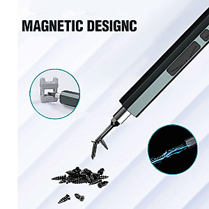 EFAITHFIX Electric Screwdriver Set, 66 In 1 Cordless Mini Power Precision Screwdriver Kit with 64 Bits, Rechargeable Portable Magnetic Repair Tool Kit with LED Lights for Phone Laptop Watch Jeweler