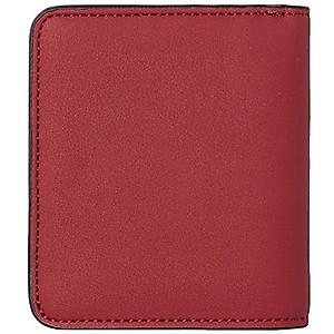 Toughergun Womens Rfid Blocking Small Compact Bifold Luxury Genuine Leather Pocket Wallet Ladies Mini Purse with ID Window (11 ReNapa Red Deep)