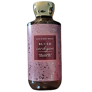 Bath and Body Works Gift Set Bundle with Shower Gel Soap and Loofah Sponge Pouf - (Blush Cardigan)