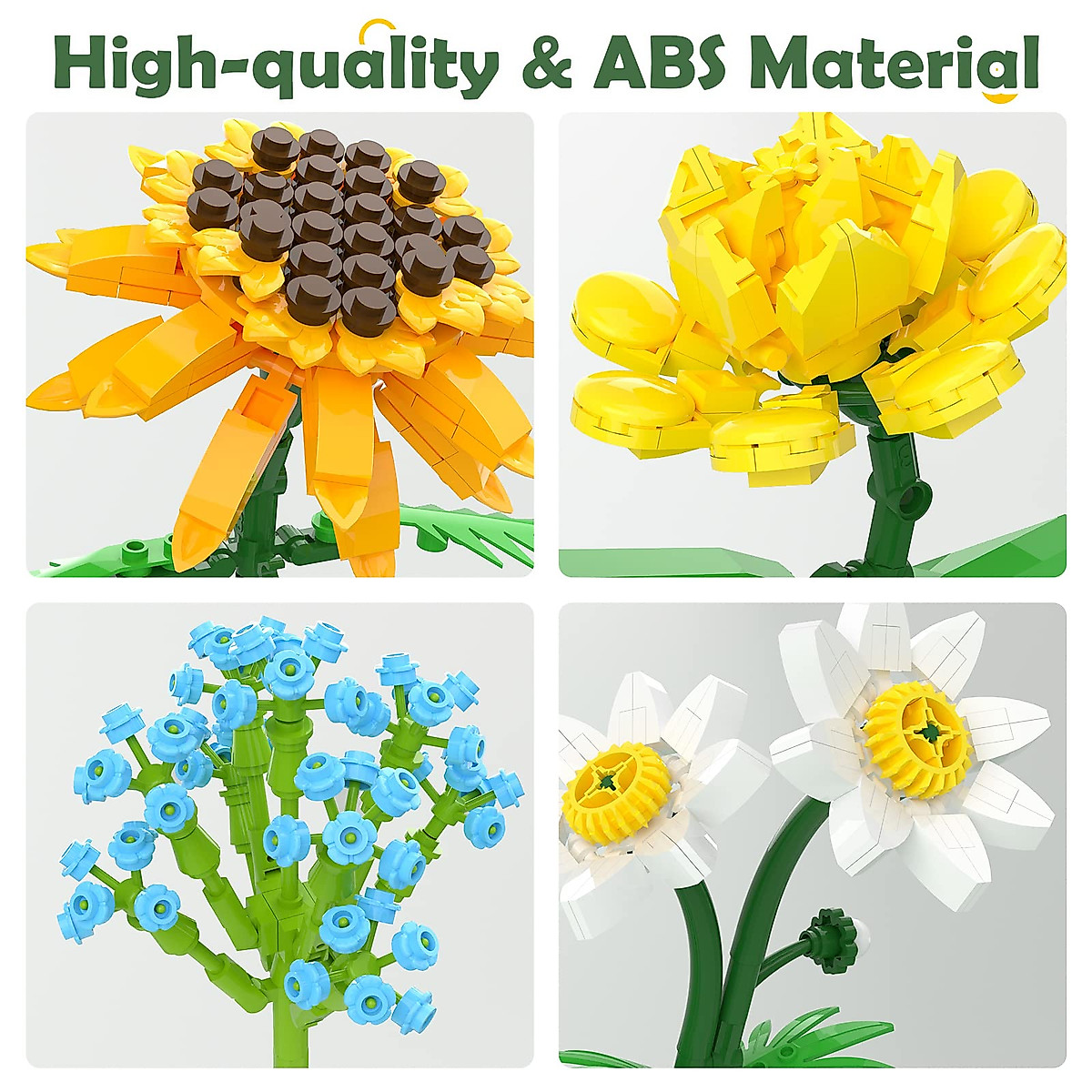 Flower Bouquet Building Kit 697PCS Toy Building Block Sets Artificial Flowers Botanical Collection New 2022 for Adults Kids Girls,Christmas Thanksgiving Day Gifts