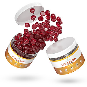 Sugar-Free Marine Collagen Gummies (90 Collagen Chews) Potent 500mg Collagen Gummy for Hair Growth, Healthier Skin & Nails, Pore Reducer & Elasticity Hydrolyzed, Gluten Free, Non-GMO, Orange Flavor