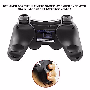 Diswoe Controller for PS-3, Wireless Bluetooth Controller Gamepad Joystick, Double Vibrating Controller for Play_station 3 with Charger Cable Cord Thump Grips