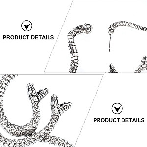 Generic 2pcs Ear Cuff Jewelry Snake Shape Cuff Earring Gothic Climber Earrings Punk Ear Decoration Halloween Novelty Ear Jewelry for Women Men, Silver, 6x5cm (44L0N438AU1209QIV7S)