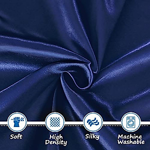 Satin Pack and Play Playard Sheet, Soft & Silky Mini Crib Mattress Cover (39"x27"x5") for Boys and Girls, Great for Baby Hair and Skin, Navy