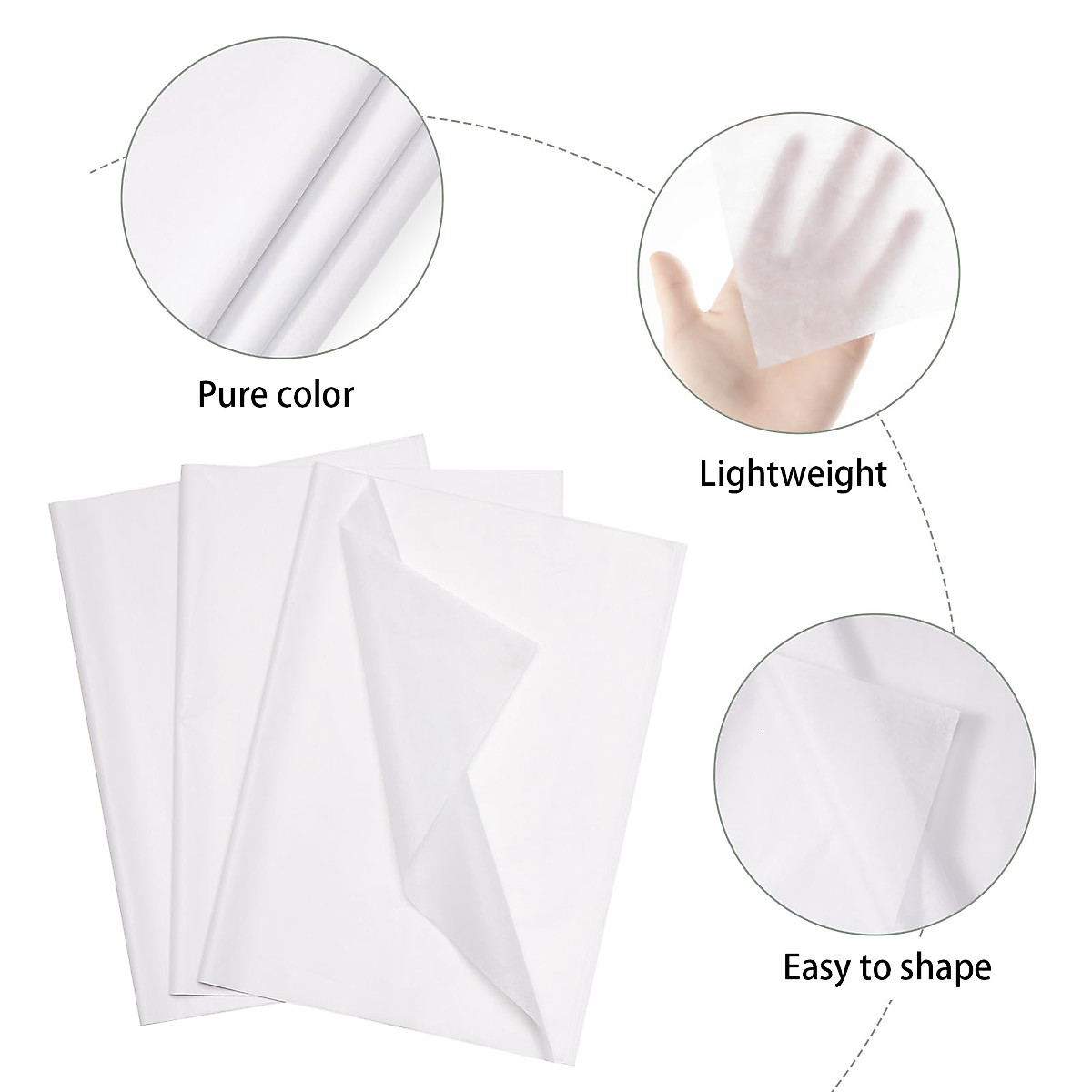 Simetufy Tissue Paper for Gift Bags, 115 Sheets of 14 x 20 Inches White Tissue Paper, Tissue Paper Bulk Wrapping Tissue Paper