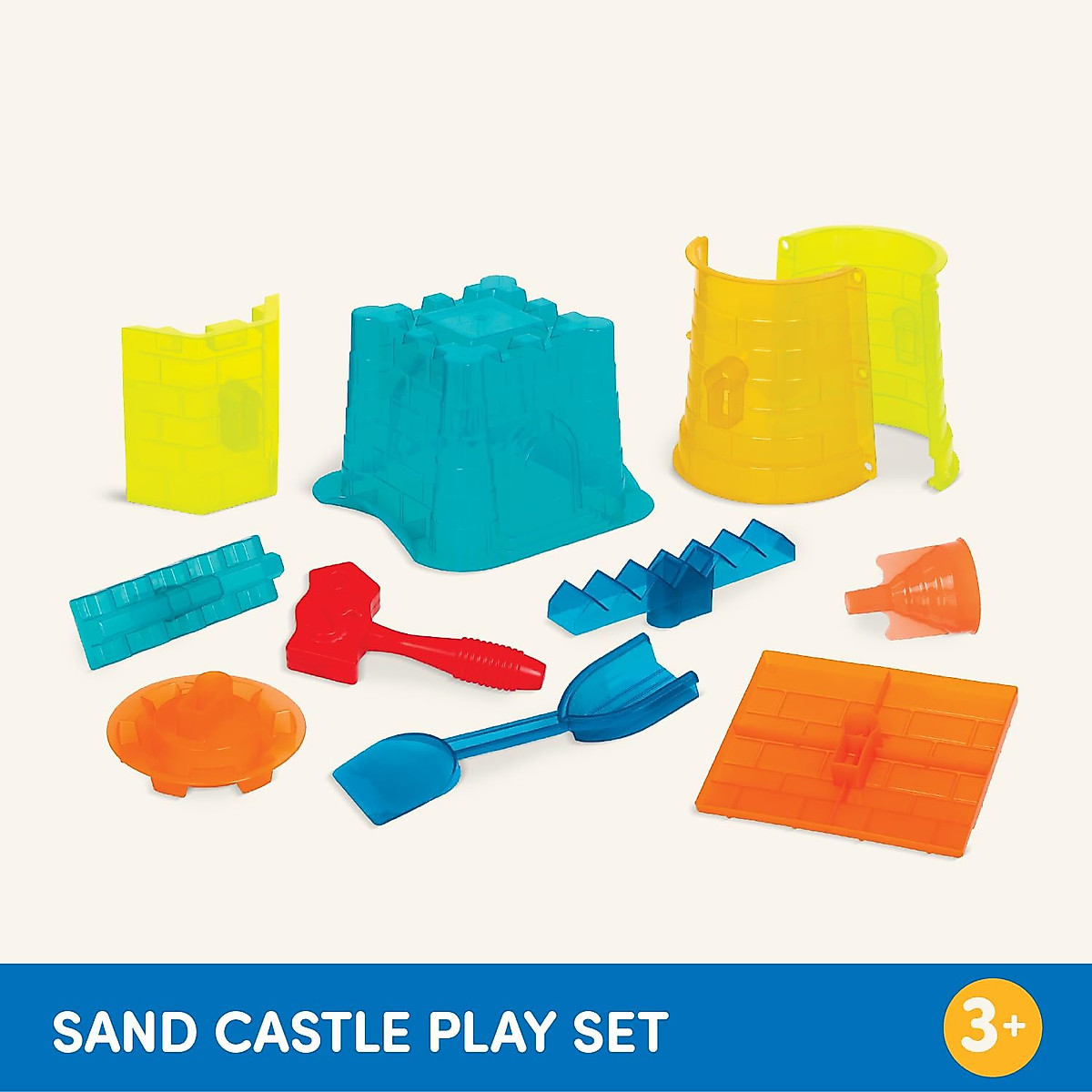 Battat – Sand Toys For Kids – 11Pc Sandcastle Building Kit With Molds And Shovel – Outdoor Sandbox Toys – Sand Castle Play Set – 3 Years + – Sand Castle Play Set