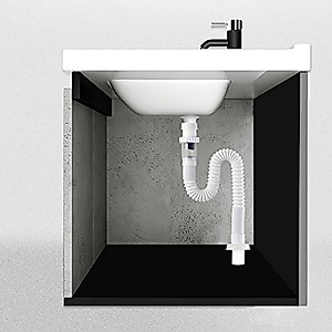 bretoes 1-1/4 Inch Anti-Odor Expandable Flexible Universal Sink Drain Pipe Wash Basin S Tube Down Tube P Trap Tubing (1 1/4 B)