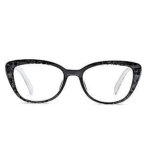 Foster Grant Disney x Women's Dreamer Cat-Eye Reading Glasses, Black and Crystal with Mickey Mouse Print, 48 mm + 1.75