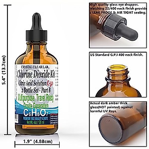 Crystal Clear Lab Chlorine Dioxide Kit - 4oz Citric Acid, Solution, 2 Bottles (8 oz)