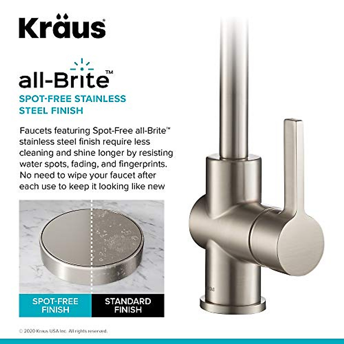 KRAUS Britt Commercial Style Kitchen Faucet and Purita Water Filter Faucet Combo in Spot Free Stainless Steel, KPF-1690-FF-100SFS