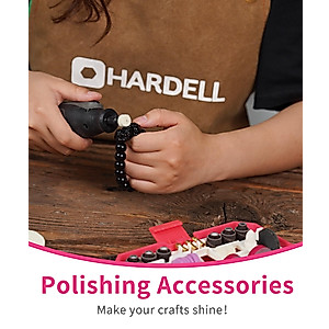 HARDELL Rotary Tool Accessories, 227pcs Power Rotary Tool Accessories Kit, 1/8"(3.2mm) Diameter Shanks, Universal Fitment for Easy Cutting, Polishing, Sanding, Carving, Grinding(Pink)