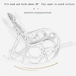 QXWJ Outdoor Wicker Rocking Chair,Rattan Nap Armchair Ergonomic Design,Comfortable and Breathable Living Room Balcony Sun Lounger,Patio Rocker Chair for Poolside,Garden,Backyard,Strong and Sturdy