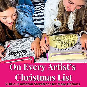 Life is a Doodle Sketch Book for Kids -Kids Art Set w/Sketchbook, Art Supplies Pouch, Cute Cuff & Unlimited Access to Kids Online Art Classes - Large Sketch Pad for Kids Art Journal Doodle Pad