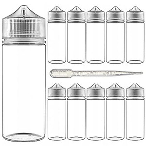 Chubby Gorilla 120mL V-3 Clear PET Unicorn Plastic Bottles (10 Pack) - Squeeze bottle, Juice Bottles Authentic Chubby Gorilla Dropper Bottle with Squeeze Dropper