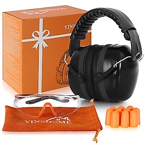 YINSHOME Shooting Ear Protection Earmuffs, Ear protection for gun range, Shooting Glasses, earmuffs for shooting range