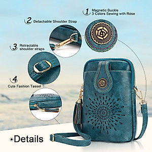 APHISON Mini Cell Phone Purse, Leather Small Crossbody Bags for Women, Lightweight Cute Purses for teen girls with Tassel